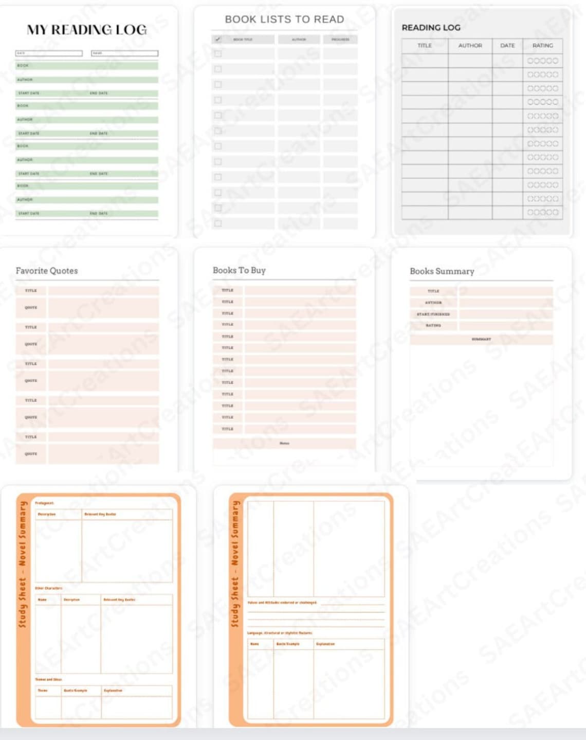 Printable Bookmark, Reading Log Tracker, Reading Journal, Reading ...