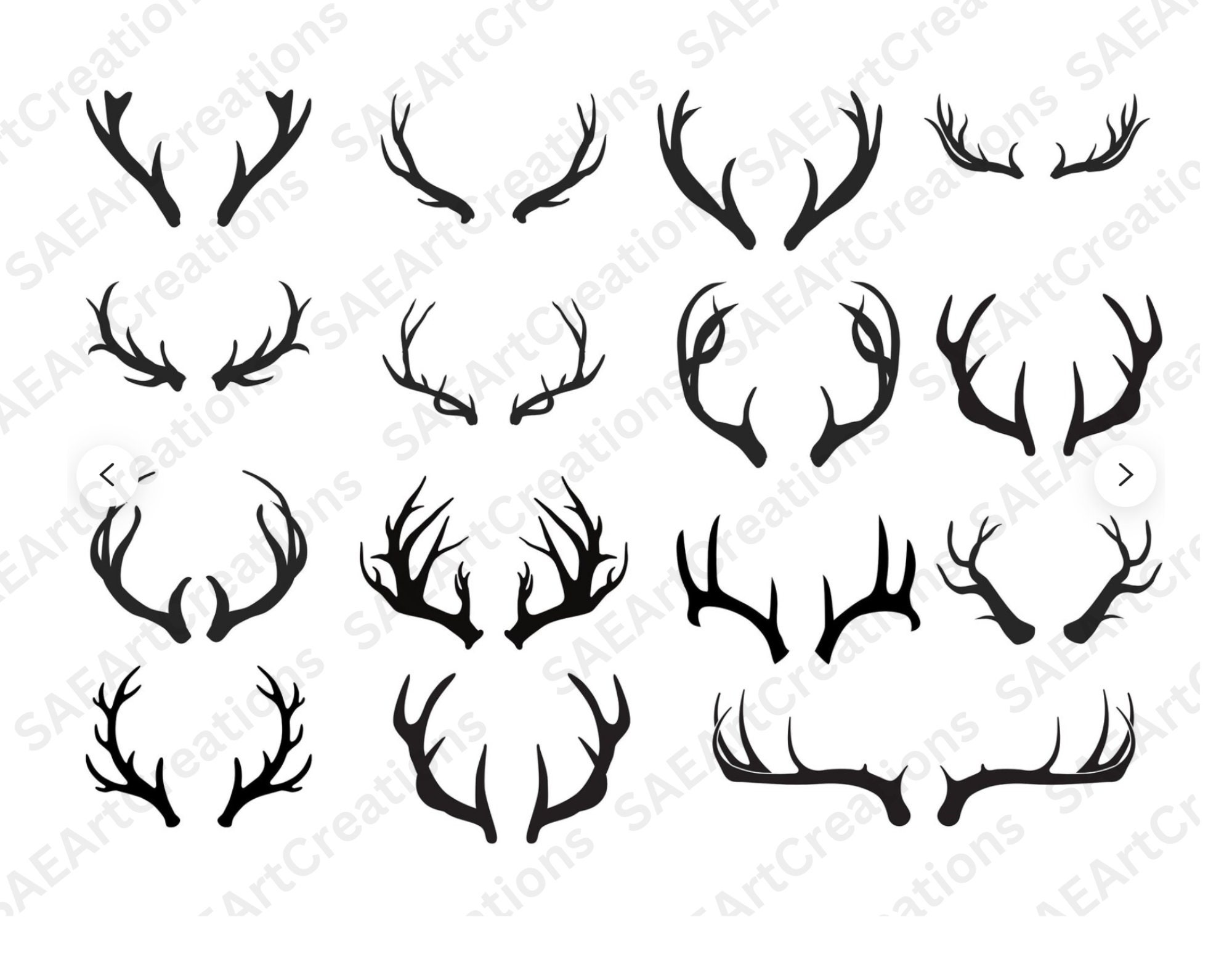 Deer Antlers SVG, Whitetail Deer Svg, Deer Antlers, Antlers Svg, Deer ...