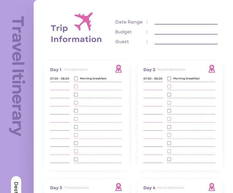 Travel Planner Travel Journal Template Trip Planner - Etsy