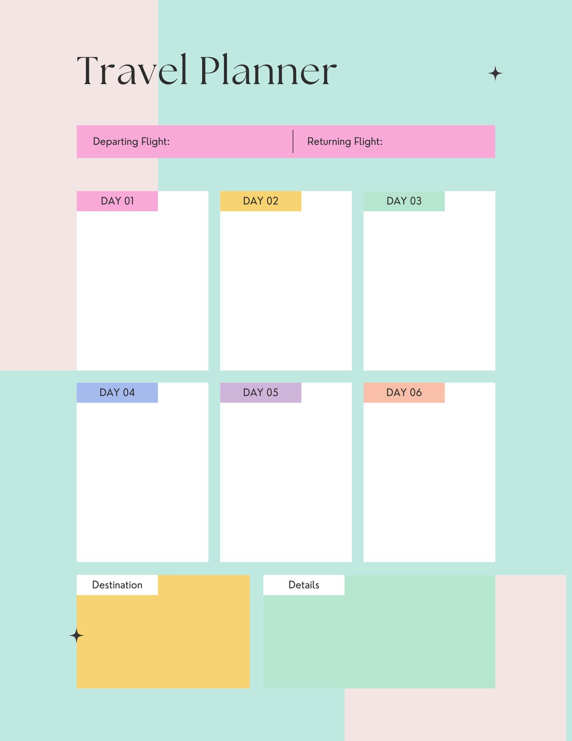 Travel Planner Travel Journal Template Trip Planner - Etsy