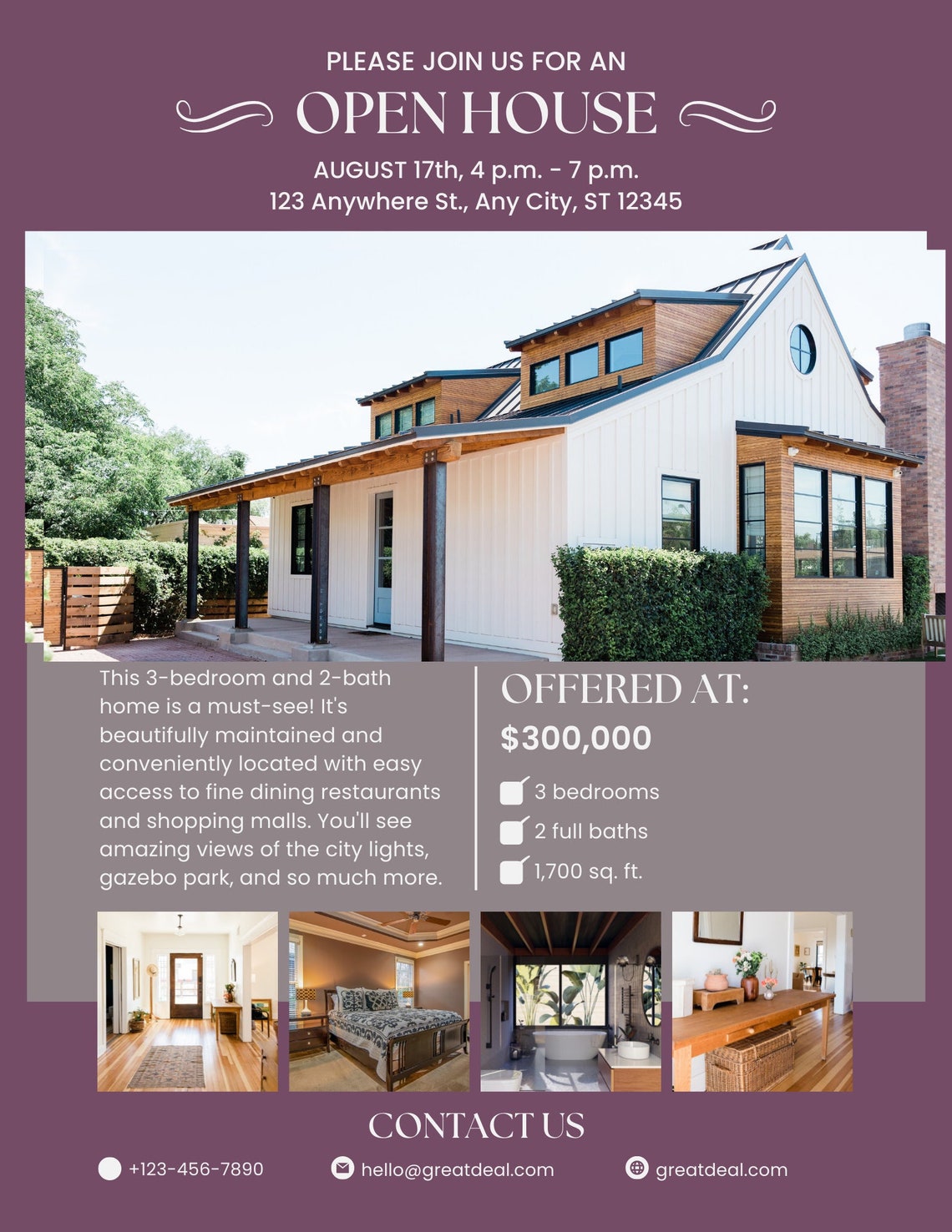 Open House Flyer Template, Real Estate Open House Flyer, Real Estate ...