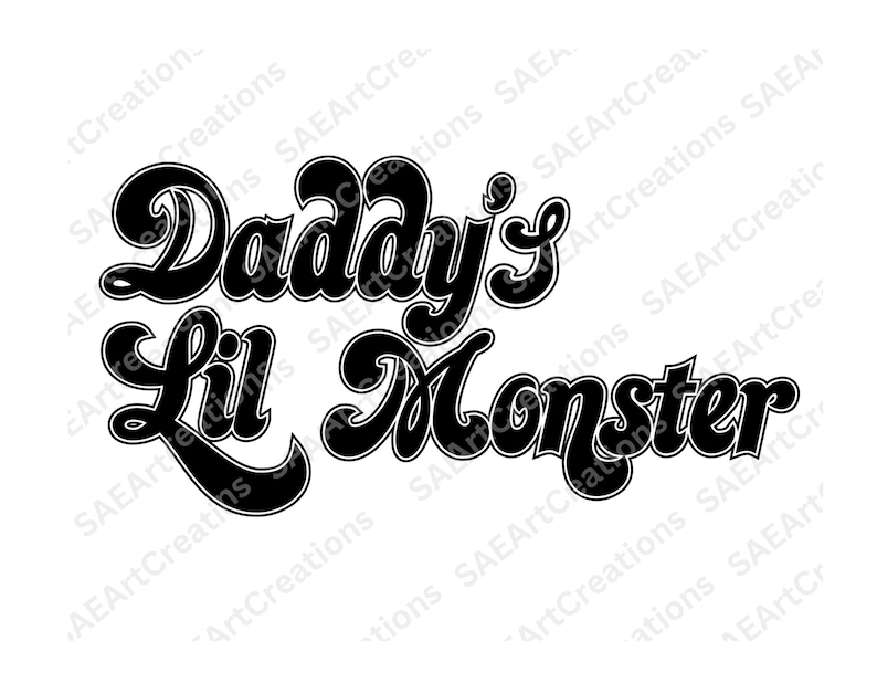 Daddy's Lil Monster T-shirt Svg, Harley Quinn Shirt - Shirt Only ...