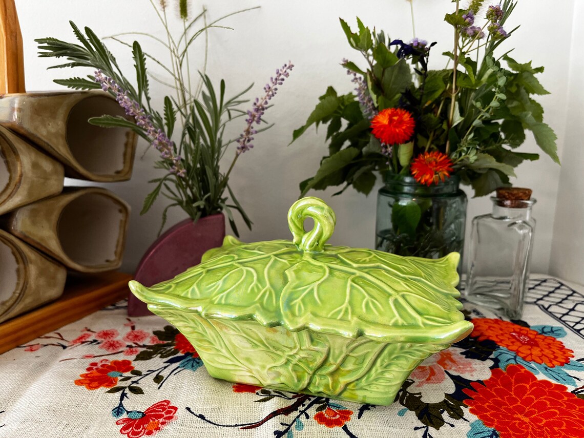 Mid-century Modern Gilner Cabbage Candy Dish With Lid Unique - Etsy