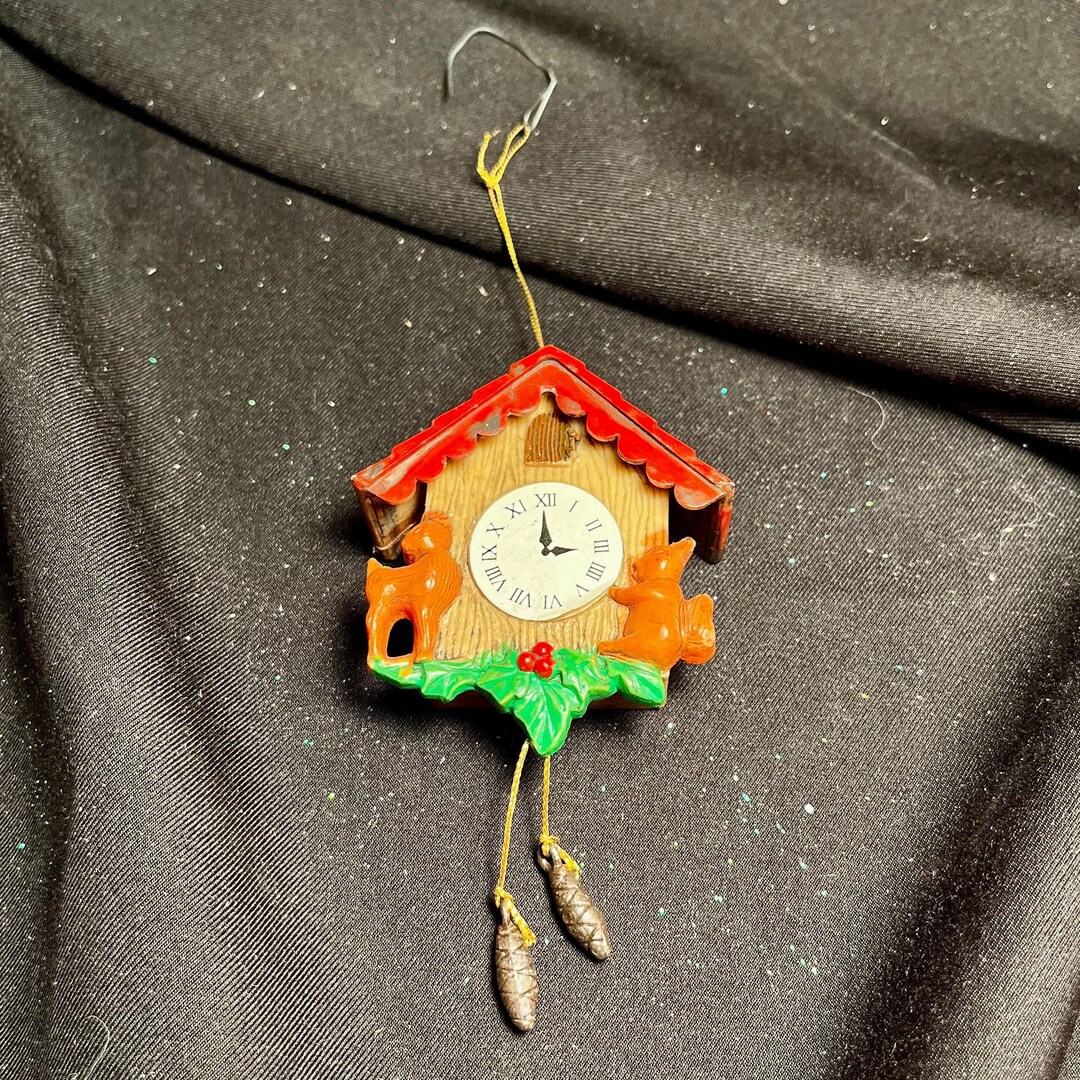 Vintage Cuckoo Clock Christmas Ornament, Detailed Clock for Christmas ...