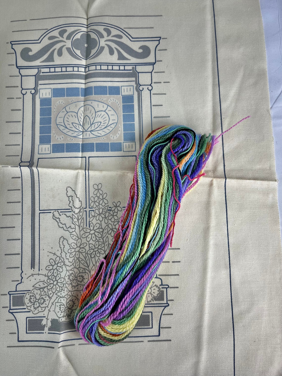 Vintage Victorian Window Box Embroidery Kit, 1980s Creative Circle ...