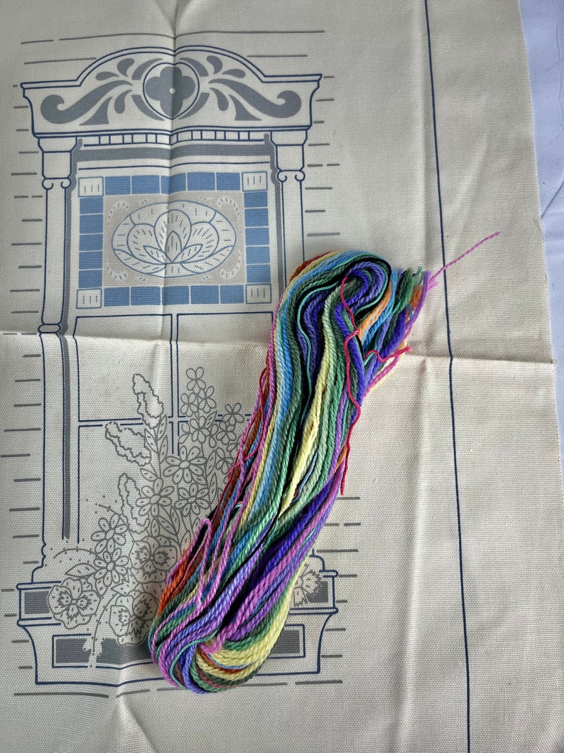 Vintage Victorian Window Box Embroidery Kit, 1980s Creative Circle ...