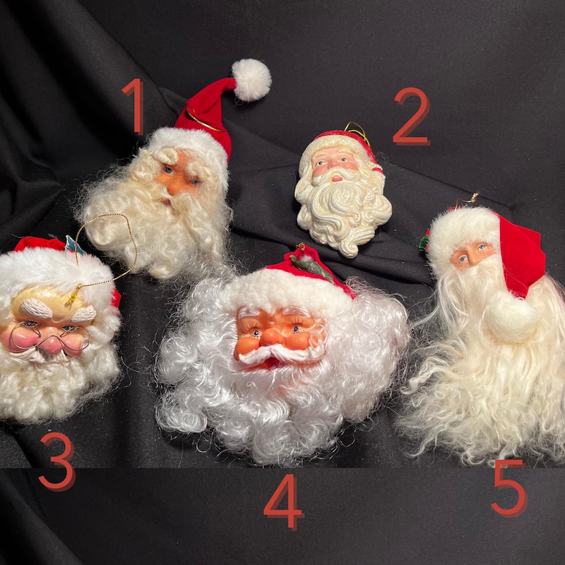 Santa Head Ornament - Etsy