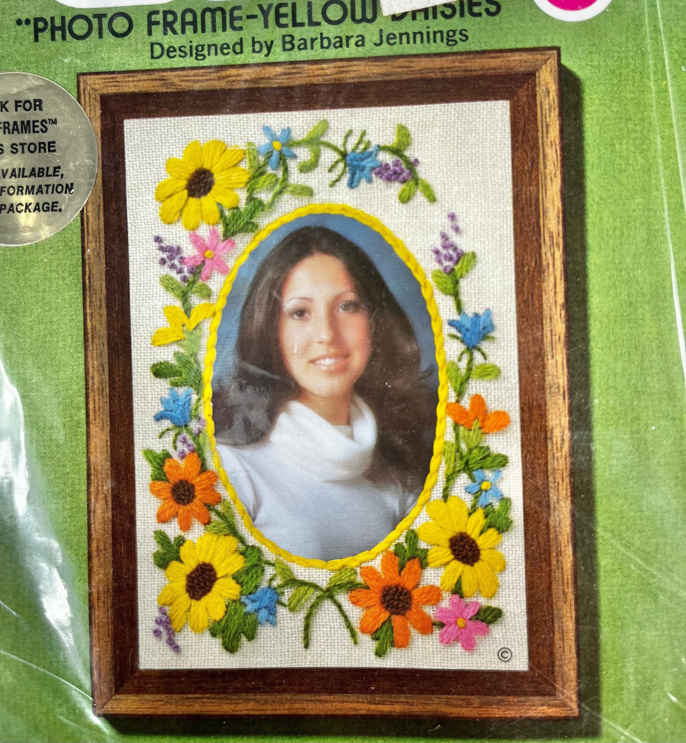 Flower Photo Frame Embroidery Kit, DIY Flower Embroidery Kit, Jiffy ...