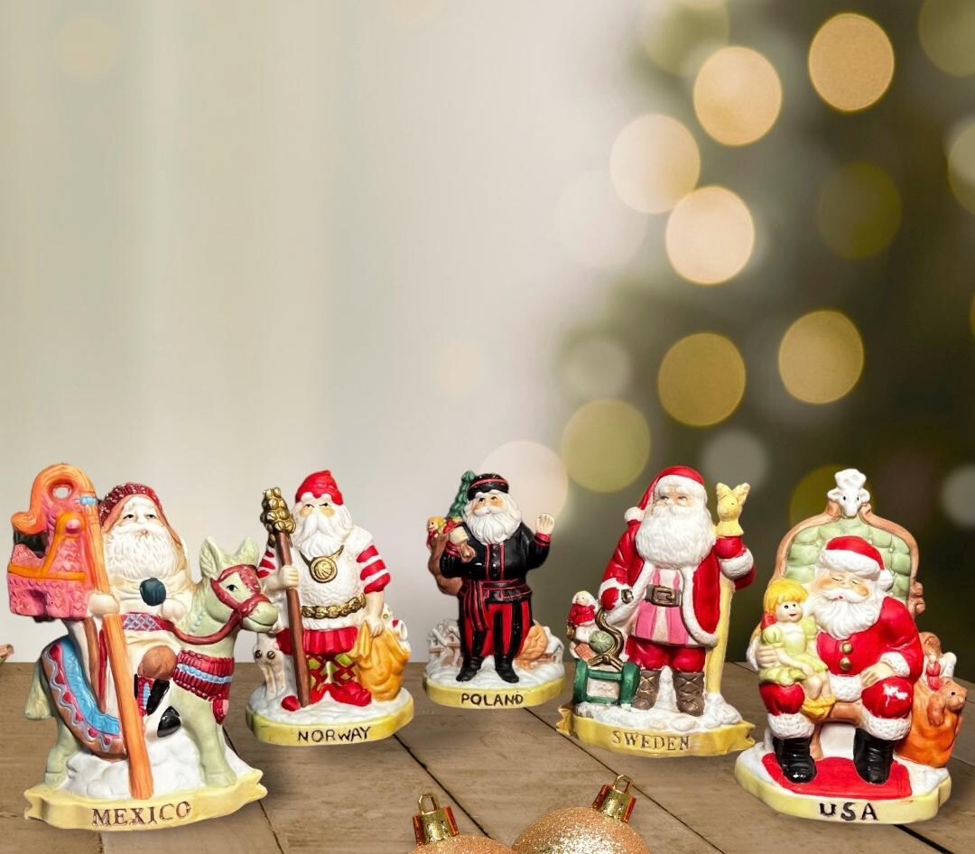 Santas of the Nations Collector Gift, Mexico, Norway, Poland, Sweden ...