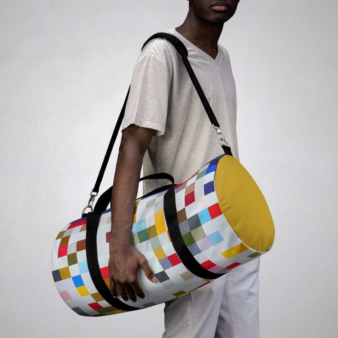 Colorful Weekender Bag Rainbow Duffelbag Women's Gym Bag Yellow Sport ...