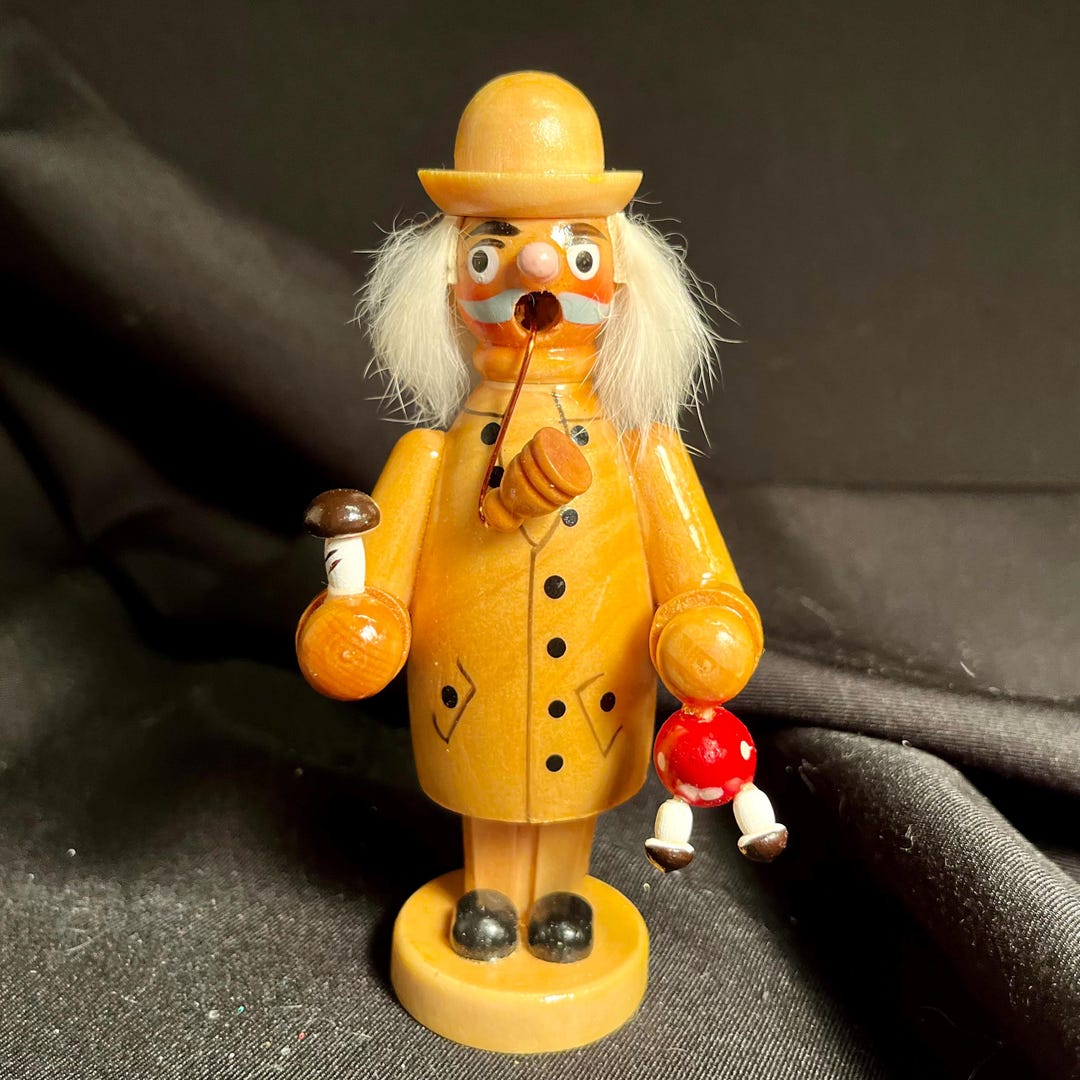 Vintage Smoker Woodsman - Handmade Mushroom Hunter Christmas Decoration ...