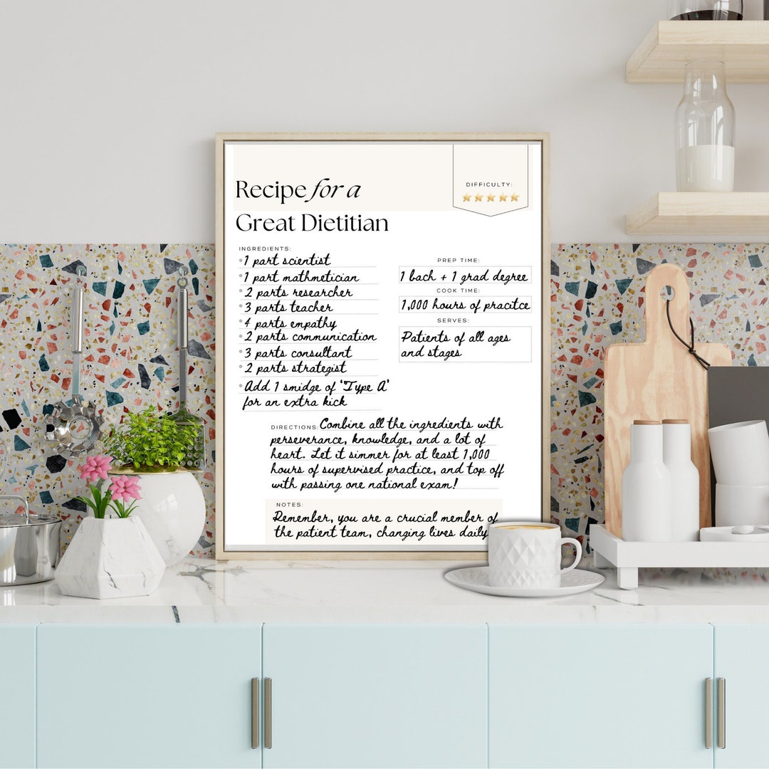 Printable Dietitian Appreciation Poster, Last Minute RD Graduation Gift ...