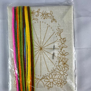 Flower Photo Frame Embroidery Kit, DIY Flower Embroidery Kit, Jiffy ...