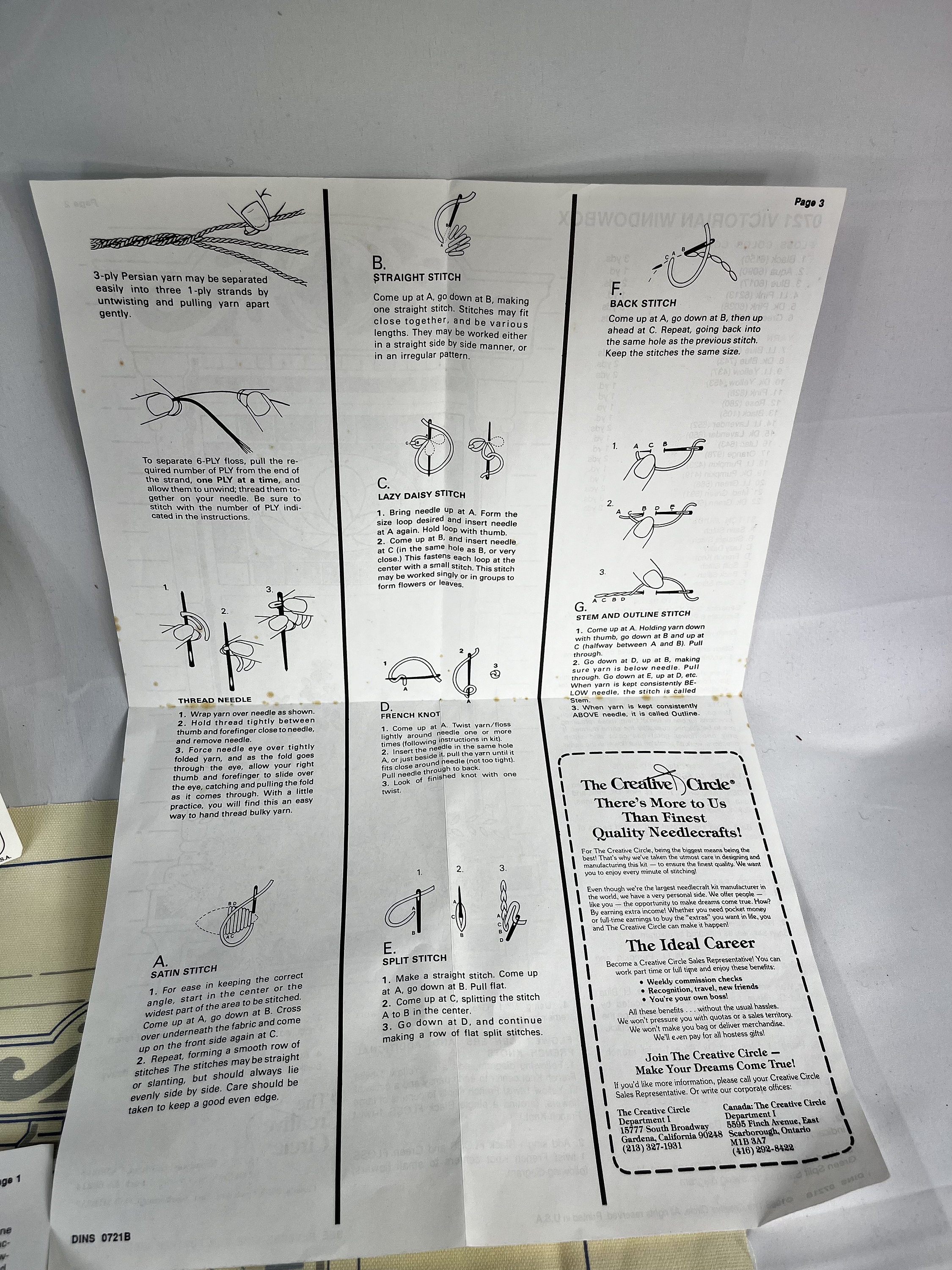 Vintage Victorian Window Box Embroidery Kit, 1980s Creative Circle ...