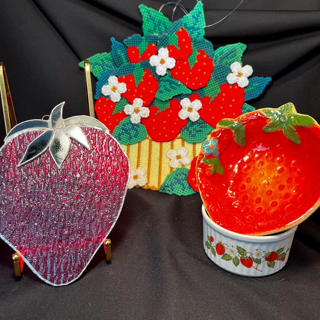 Cute Strawberry Decorations, Stained Glass Strawberry Lover Gift ...
