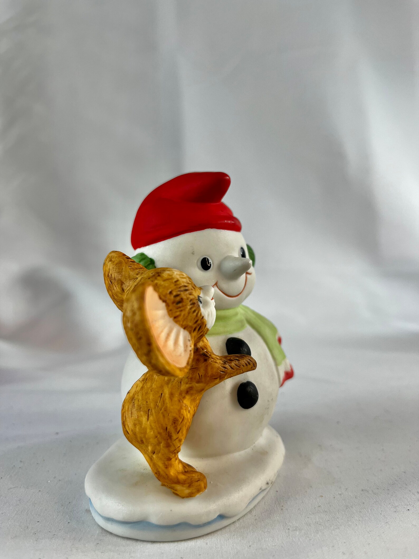 Vintage HOMCO Mouse and Snowman Figurine, Collectible Snowman and Mouse ...