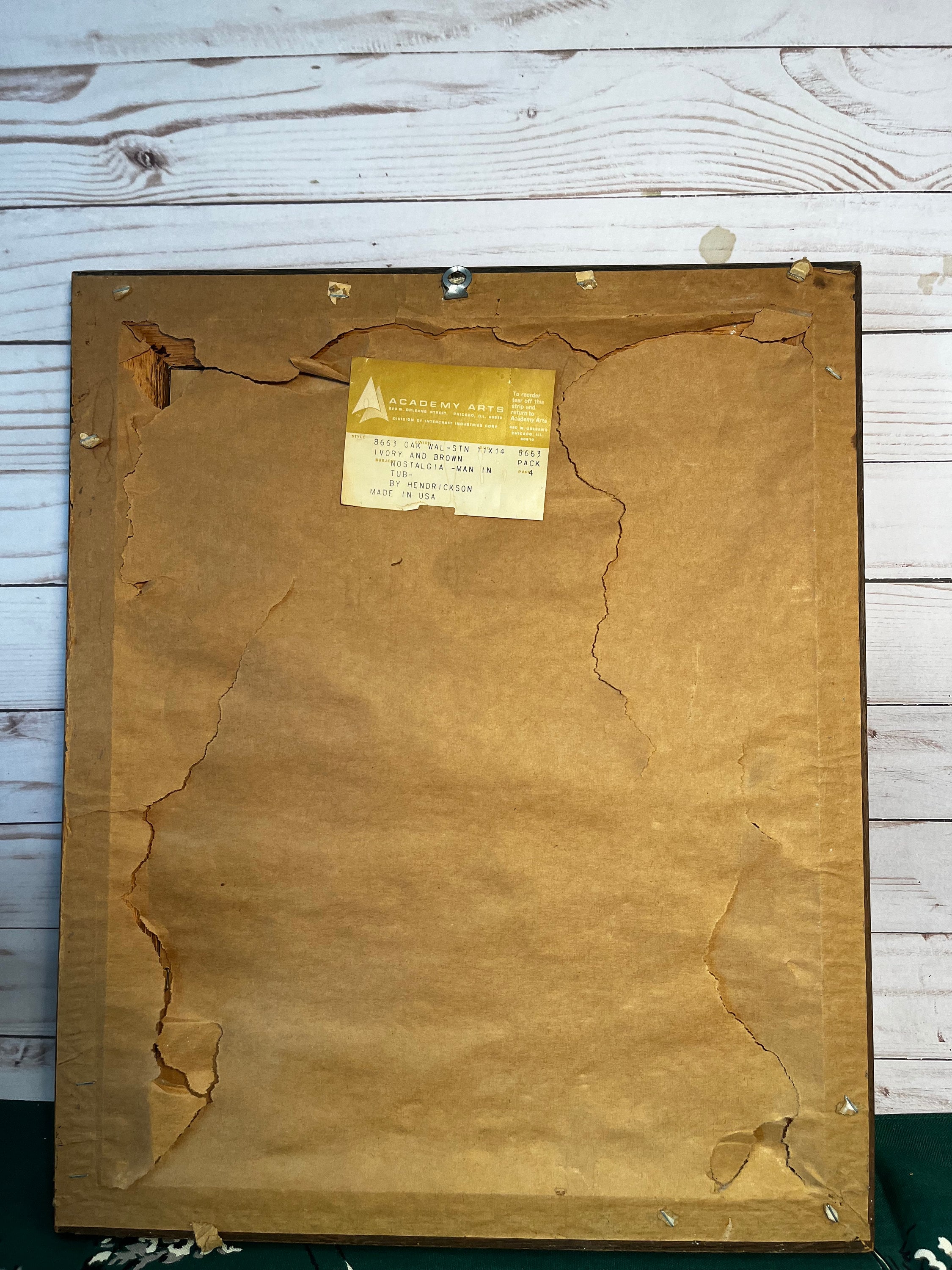 Vintage R. HENDRICKSON Print Nostalgia Man in Tub, Happy Cowboy Bathing ...