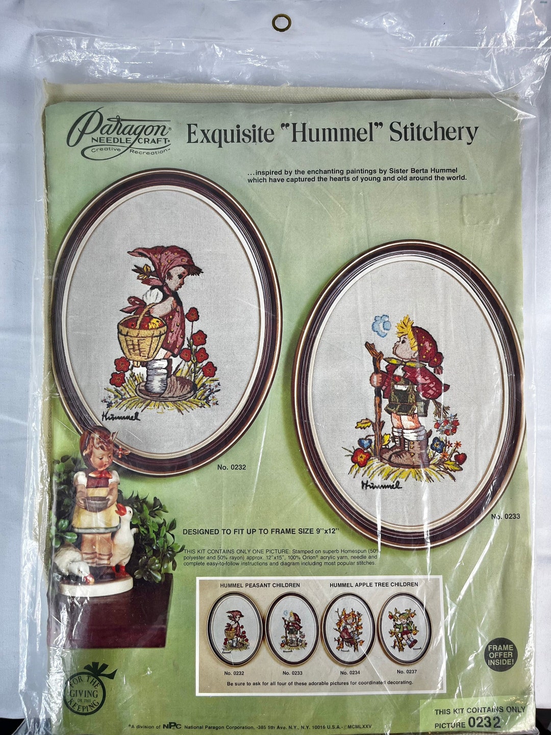 Adorable Vintage Flower Girl Embroidery Kit, Hummel Stitchery Adorable ...