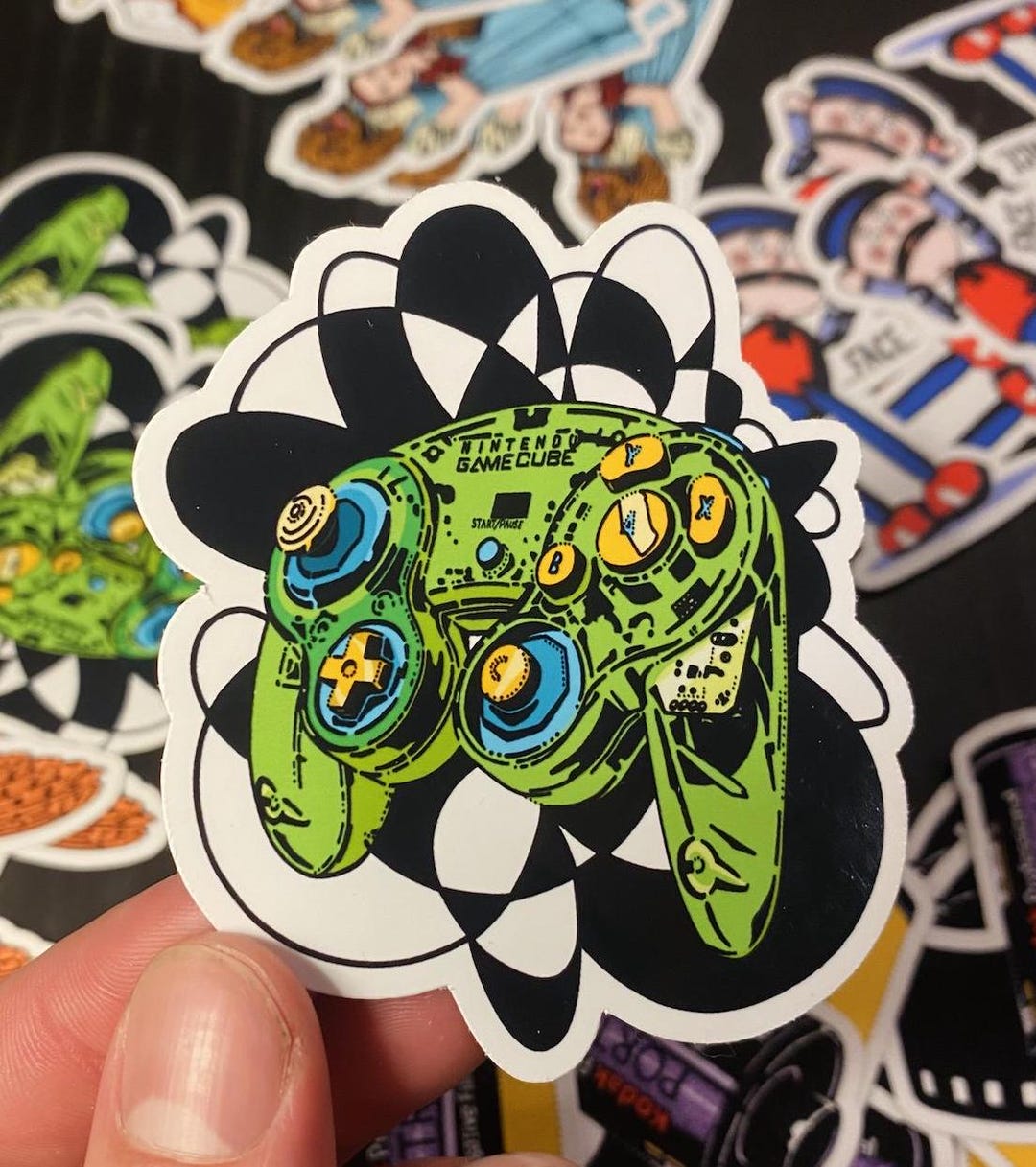 Gamecube Controller Sticker: Custom Vintage Gaming Art - Etsy
