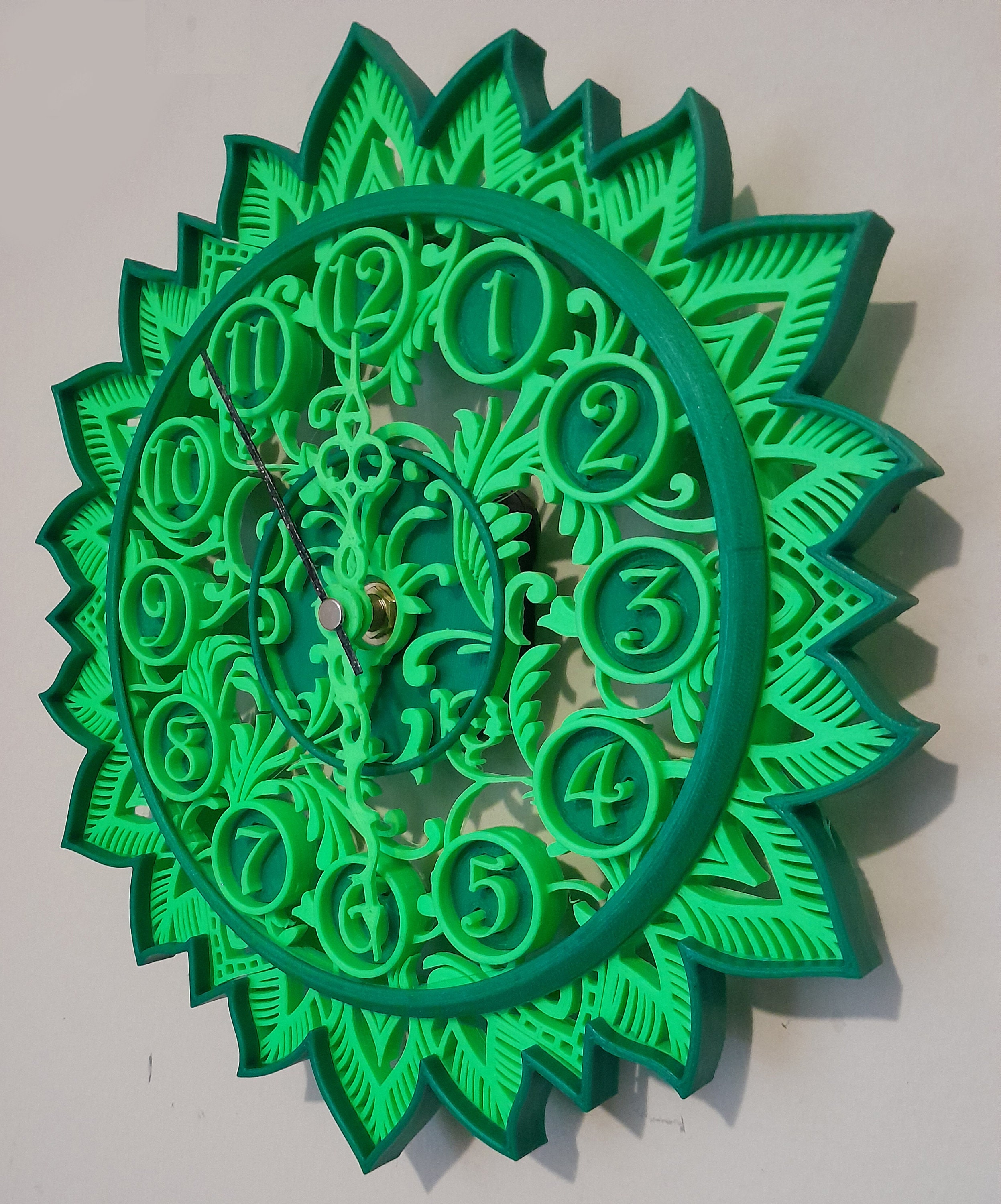 3D Printed Floral Design Clock - Etsy