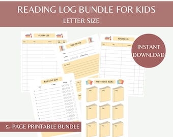 Cute Reading Log Template for Kids, Printable Child Book Tracker ...