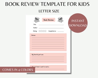 Cute Reading Log Template for Kids, Printable Child Book Tracker ...