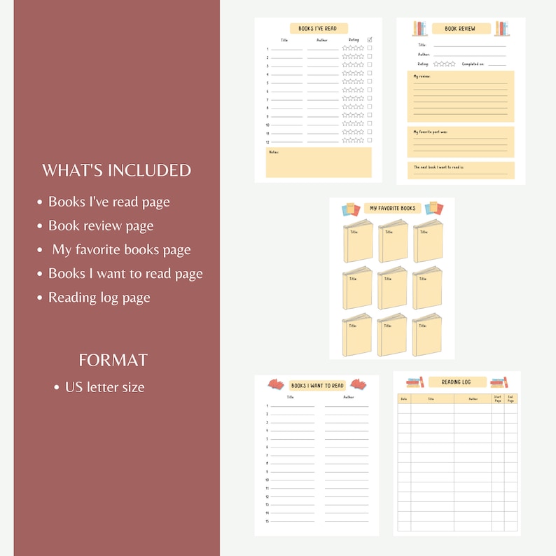 Reading Log Bundle for Kids, Printable Child Book Tracker, Reading ...
