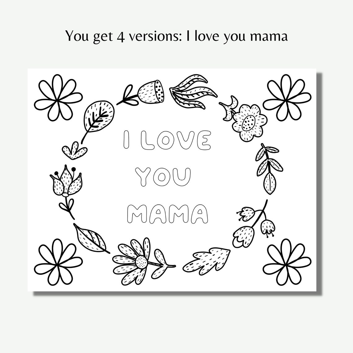 Printable Mother's Day Coloring Page for Kids, Pretty Flowers Mother's ...