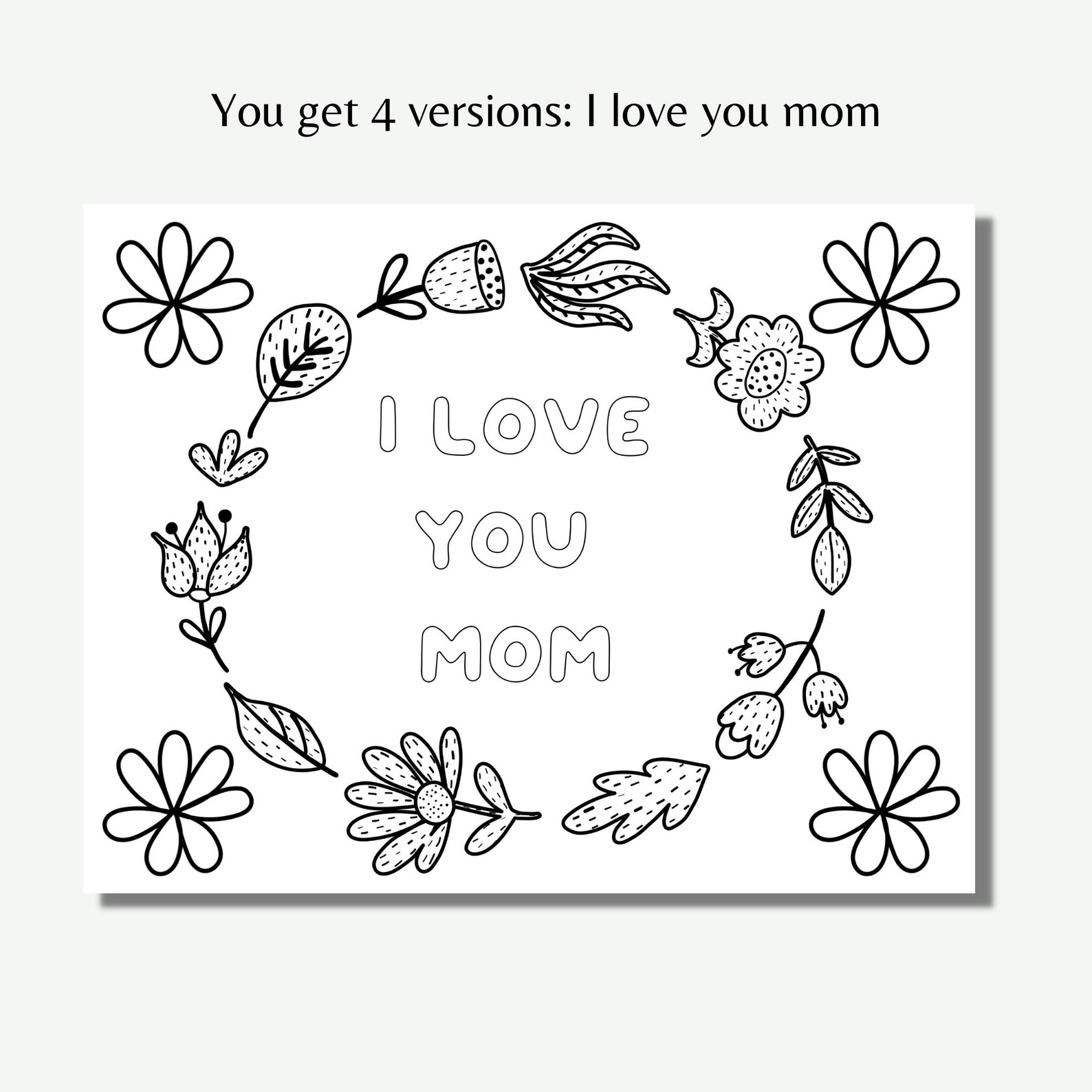 Printable Mother's Day Coloring Page for Kids, Pretty Flowers Mother's ...