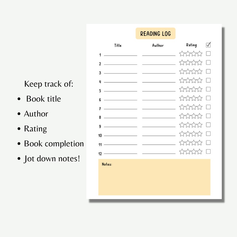 Colorful Reading Log Template for Kids, Printable Child Book Tracker ...