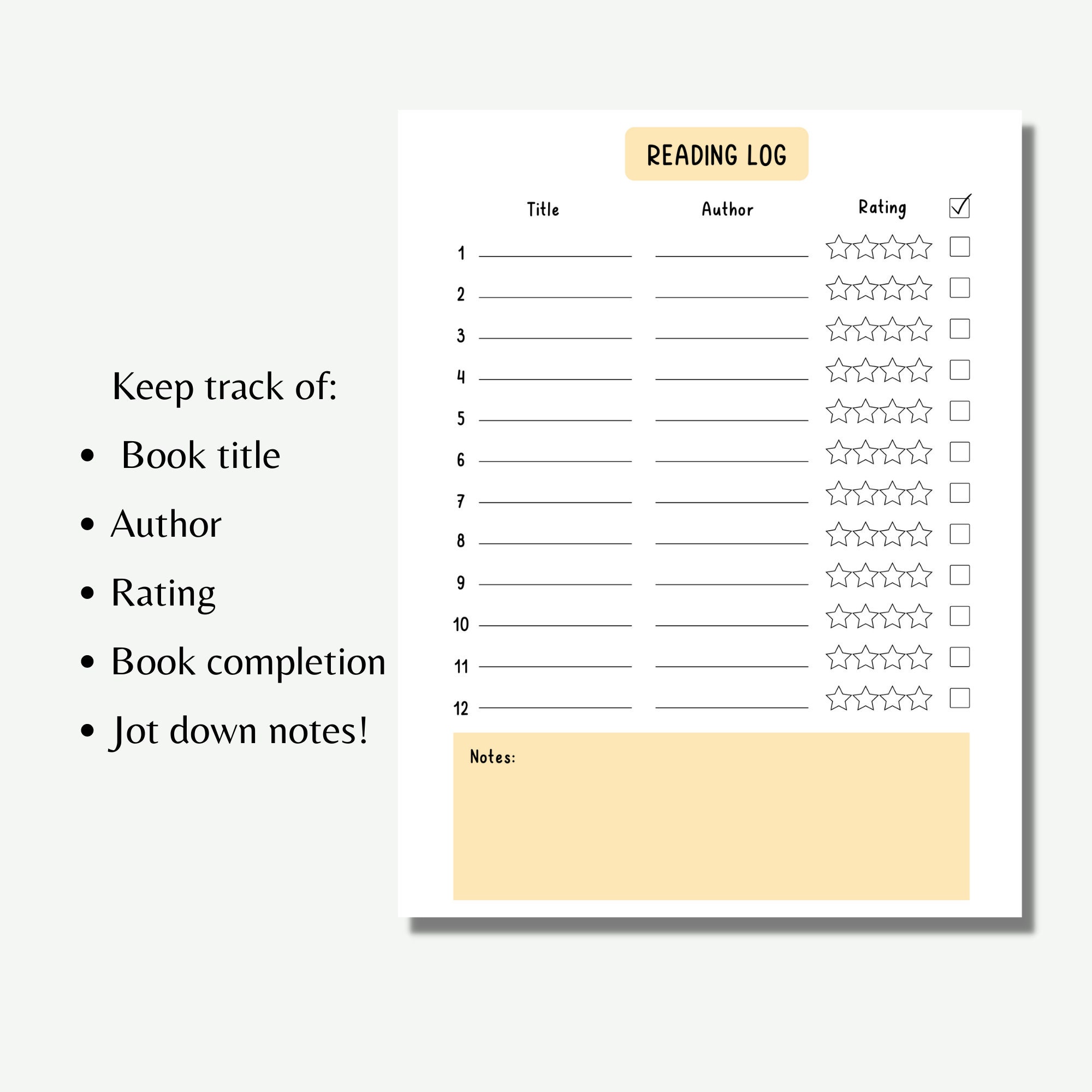Colorful Reading Log Template for Kids, Printable Child Book Tracker ...