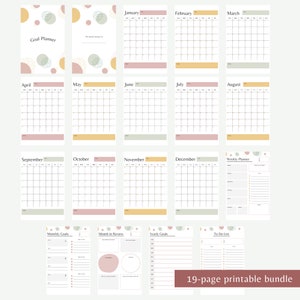 Printable Goal Planner Bundle, Colorful Goal Setting Download, Cheerful ...
