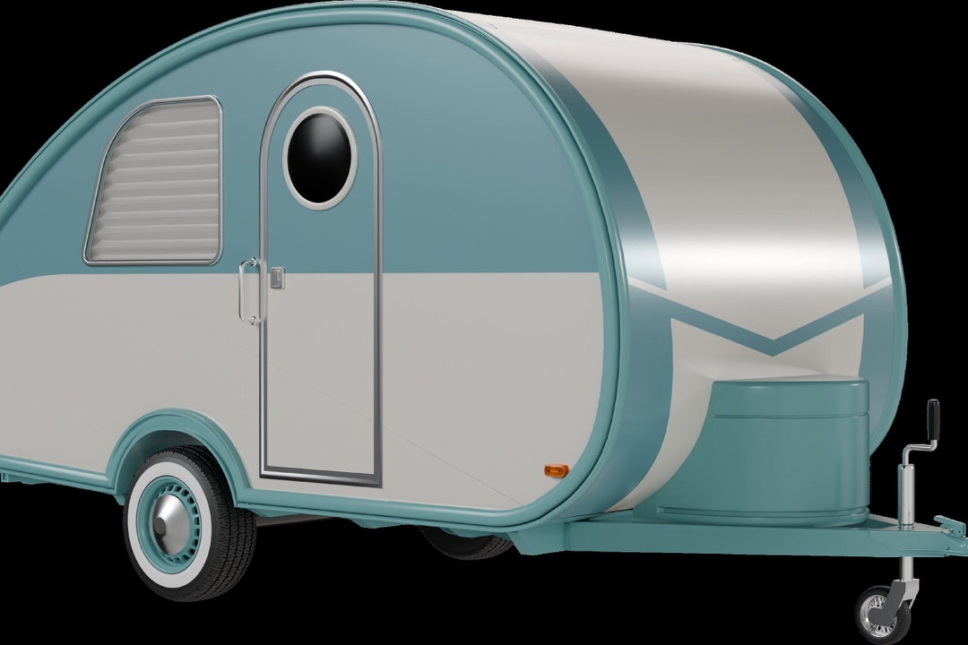 Rendered 3D Model of a Teardrop Camper for Print and Digital Media ...