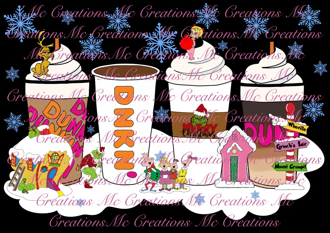 Dunkin Grinch Theme Png and Svg Dunkin Donuts PNG Grinch - Etsy