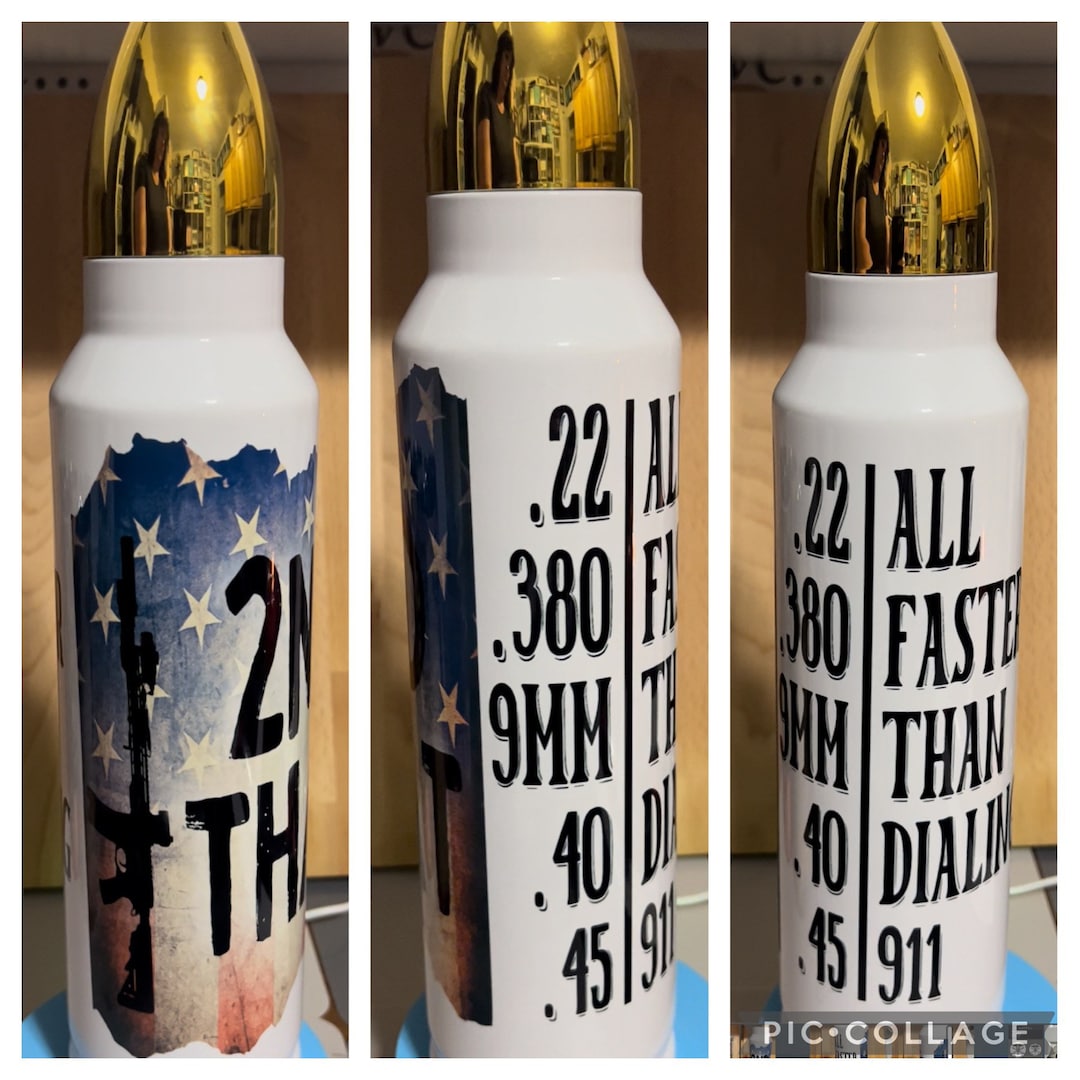 All Faster Than Dialing 911 Bullet Shaped Travel Mug. Custom Stainless ...