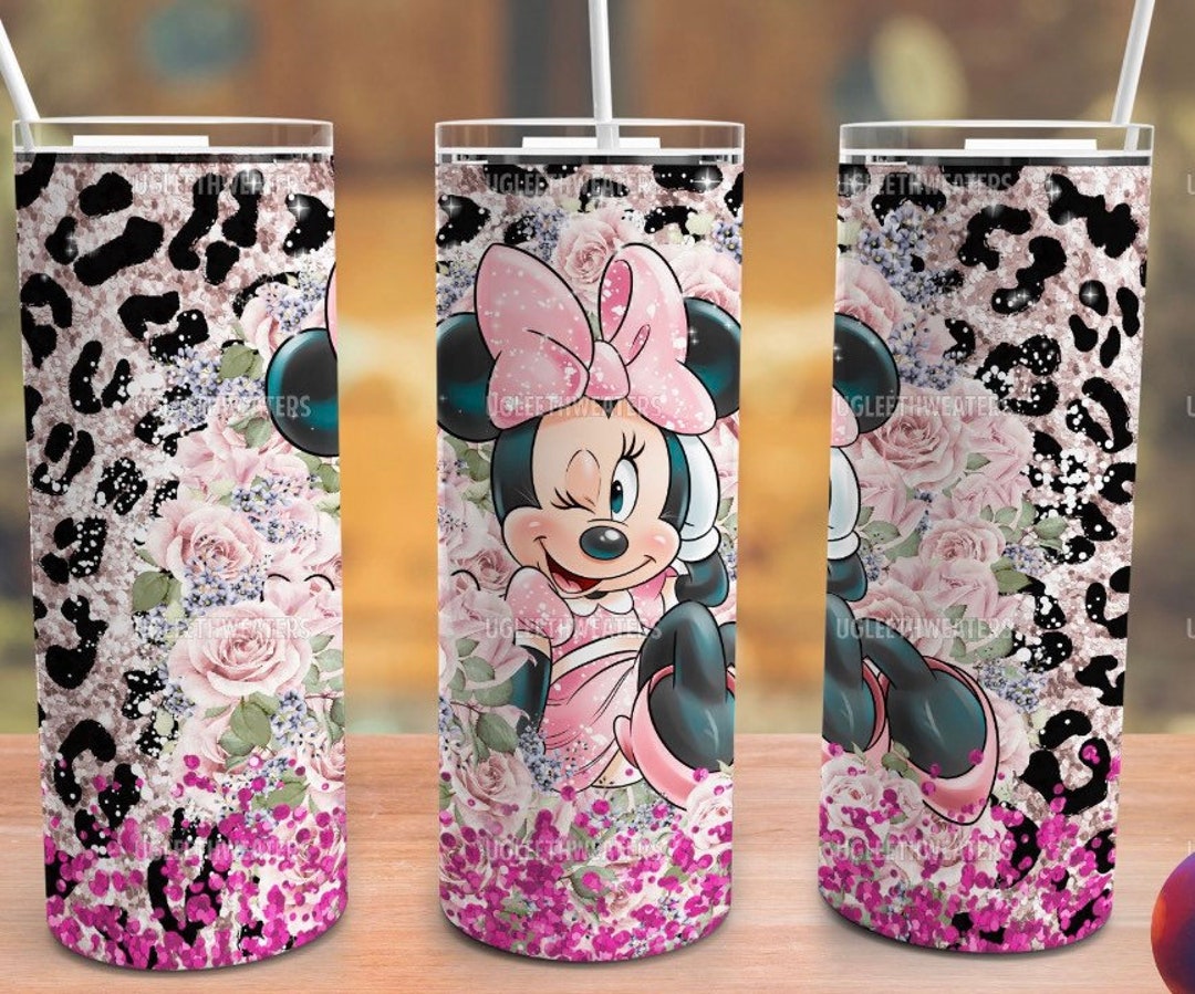 Minnie Mouse Travel Mug. Cheetah, Animal Print, Glitter, Custom ...