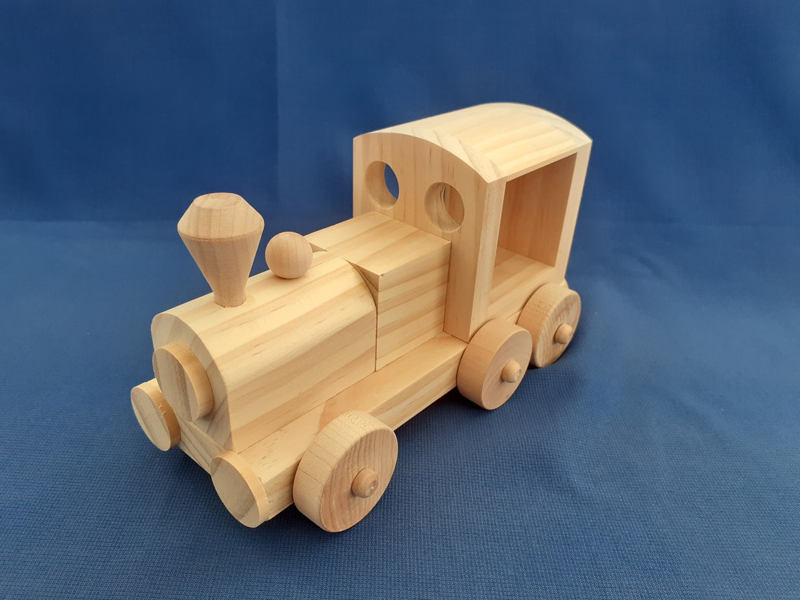 Wooden Train Set - Etsy