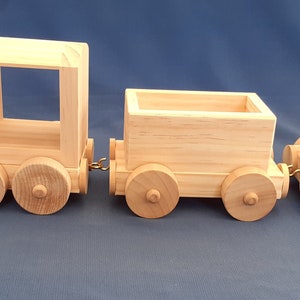 Wooden Train Set - Etsy