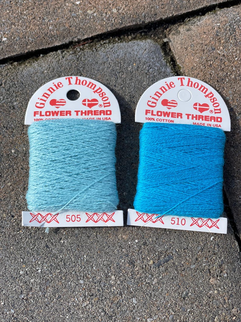 Vintage Ginnie Thompson Flower Thread- Turquoise Waters Group - Etsy