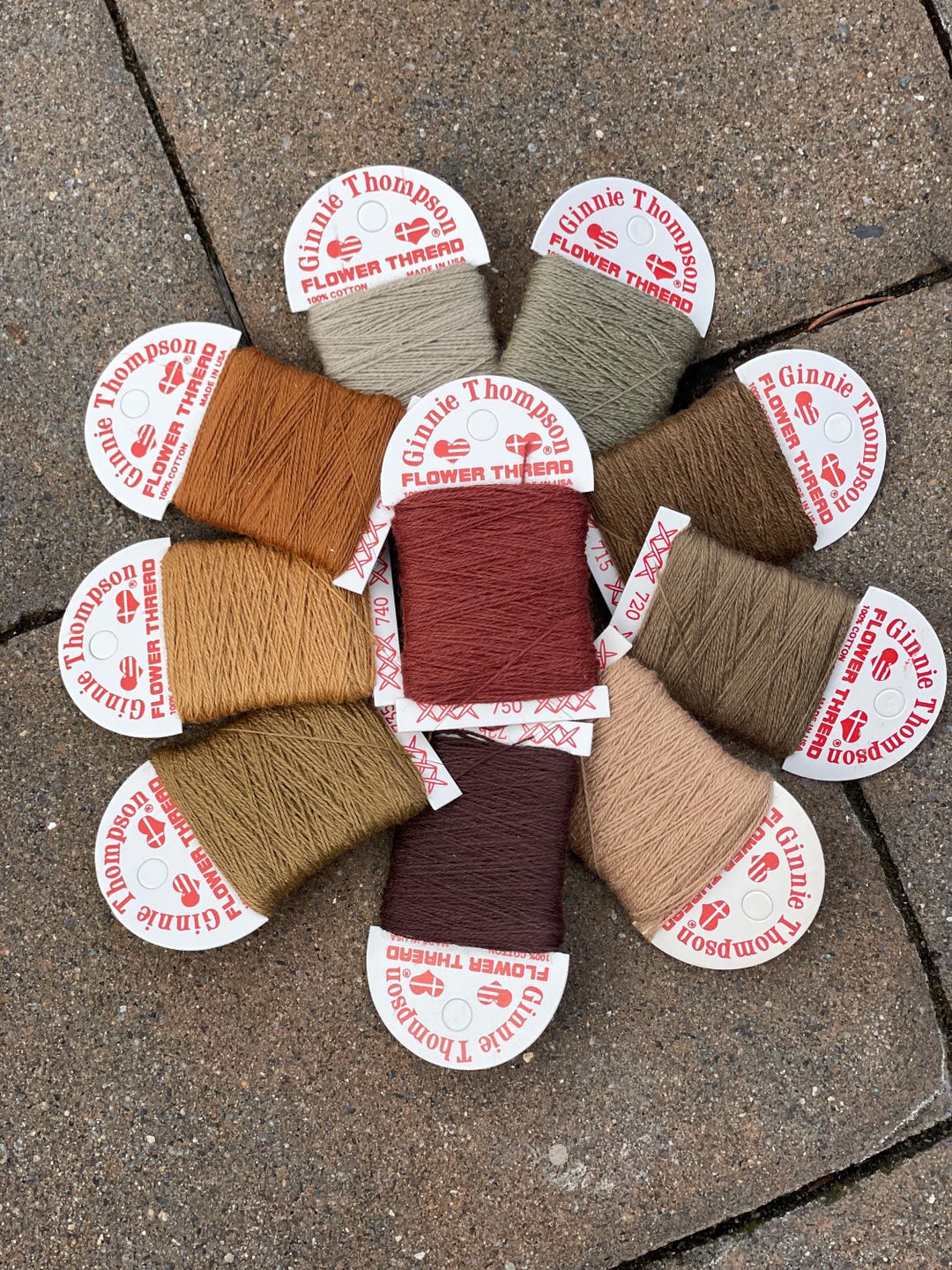 Vintage Ginnie Thompson Flower Thread- Earth Tones Group - Etsy