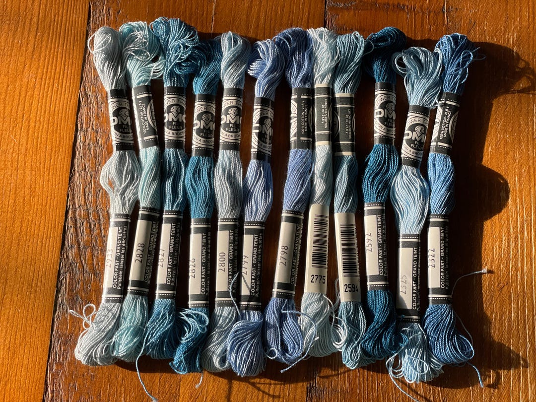 Vintage DMC Flower Thread- Blue Jean Light Wash Collection - Etsy