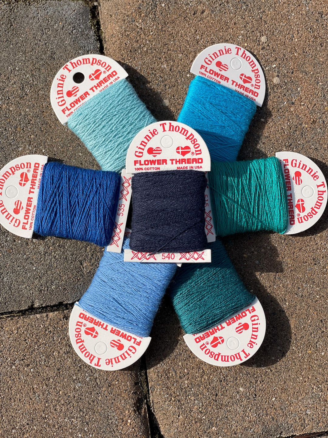 Vintage Ginnie Thompson Flower Thread- Turquoise Waters Group - Etsy