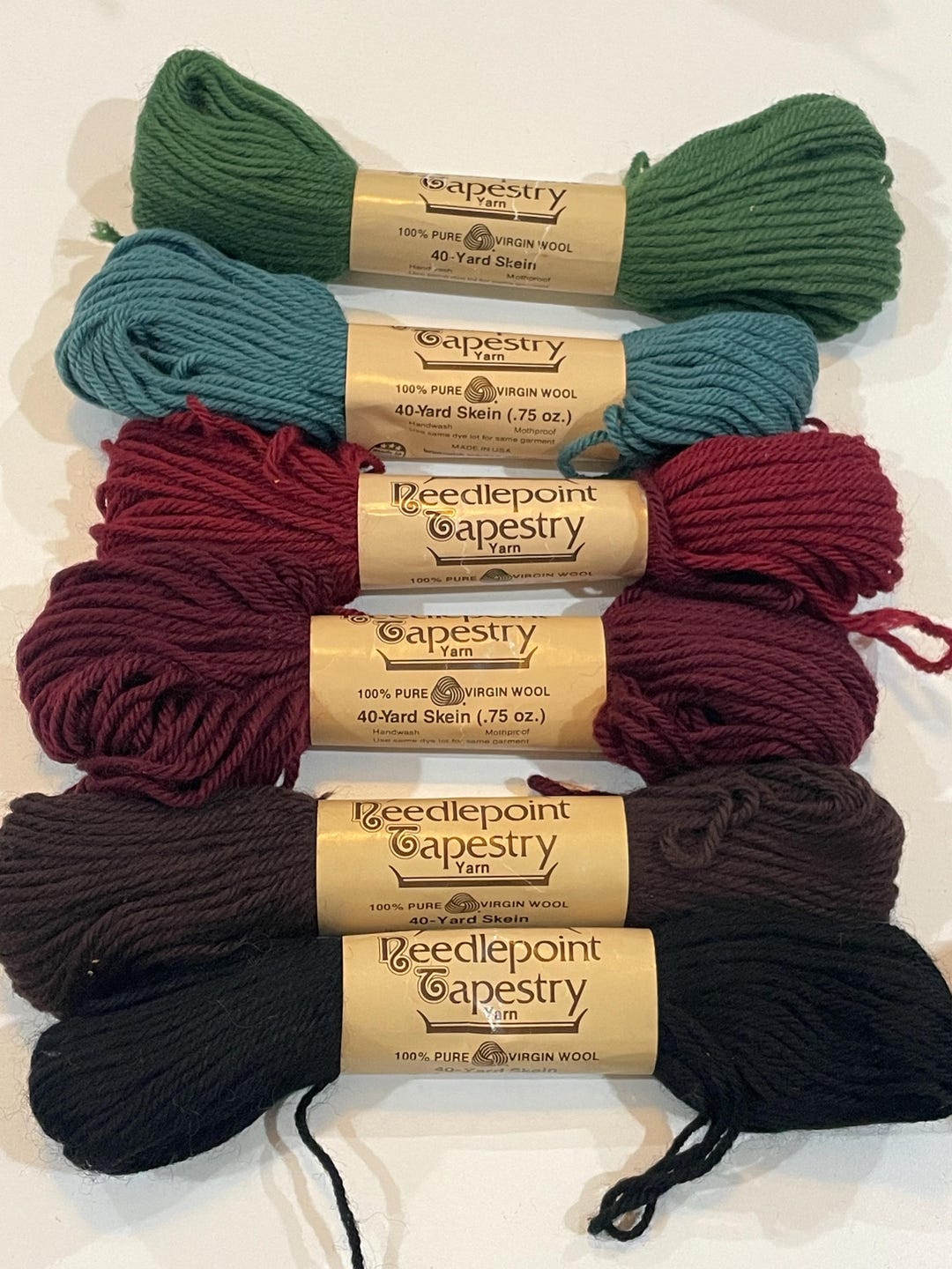 Needlepoint Tapestry 100% Pure Virgin Wool Yarn- Dark Colors - Etsy