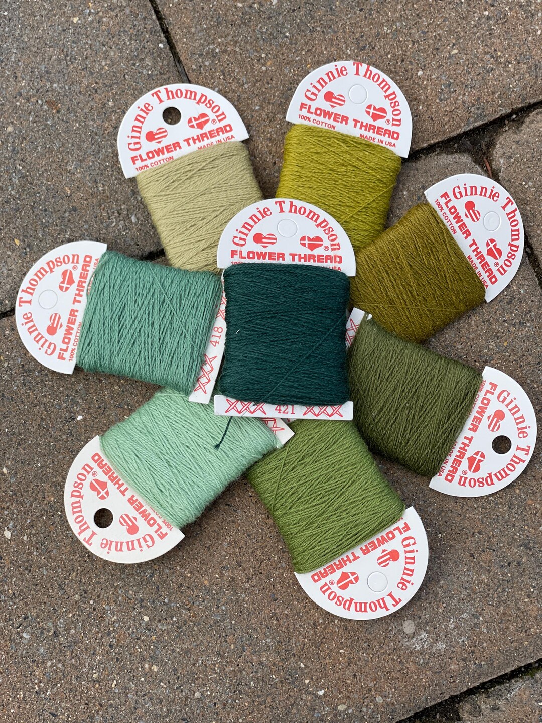 Vintage Ginnie Thompson Flower Thread- Moss Group - Etsy