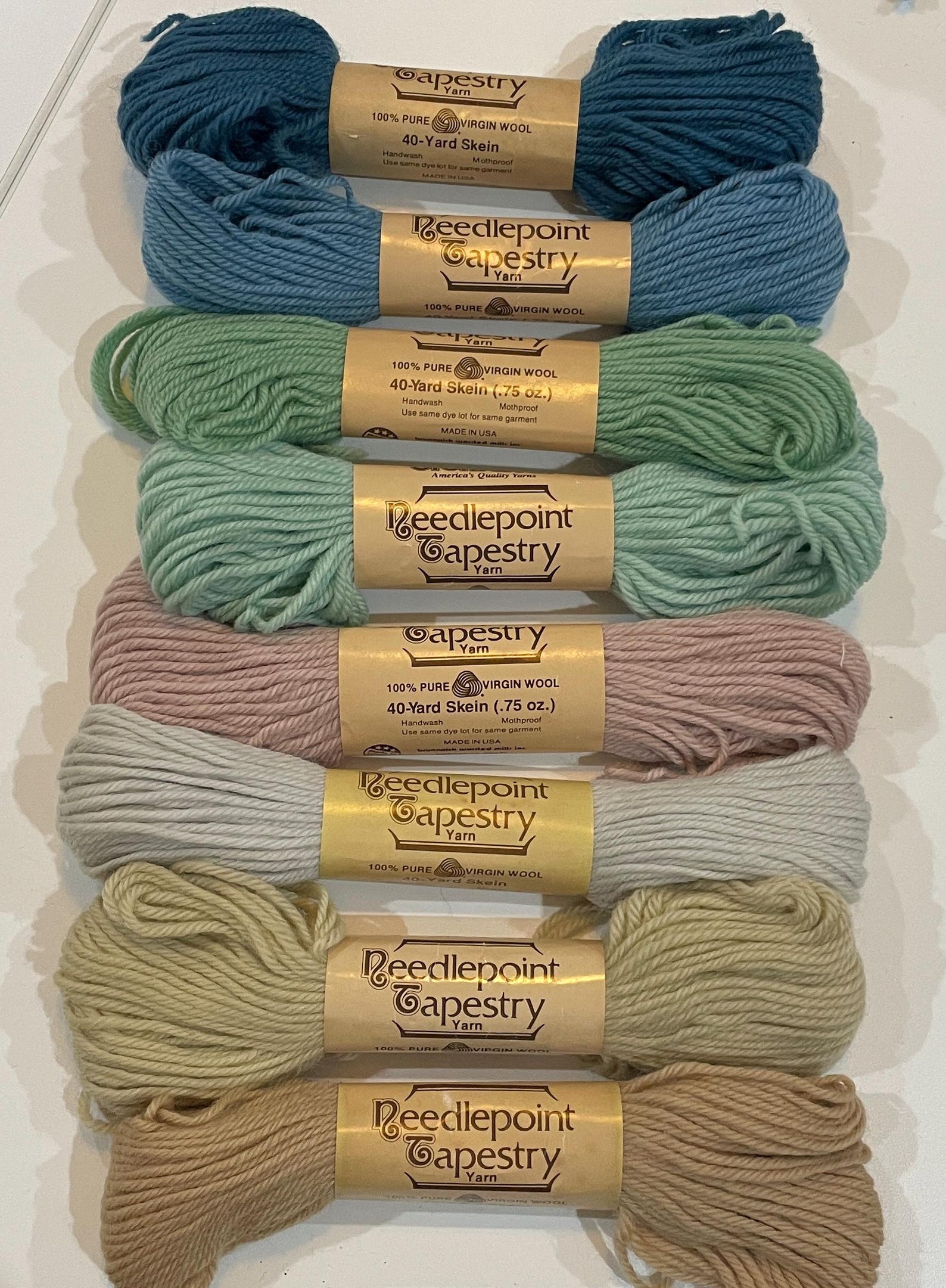 Needlepoint Tapestry 100% Pure Virgin Wool Yarn- Light Colors - Etsy