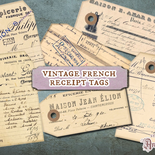 French Receipt Tags - Etsy