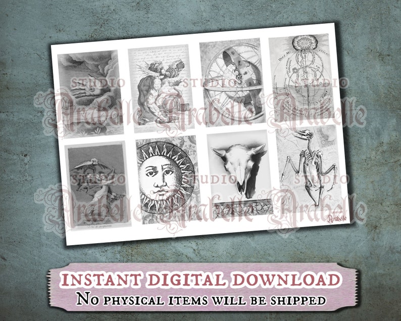 Digital Vintage Occult Printable Journal Cards - Digital Ephemera ...