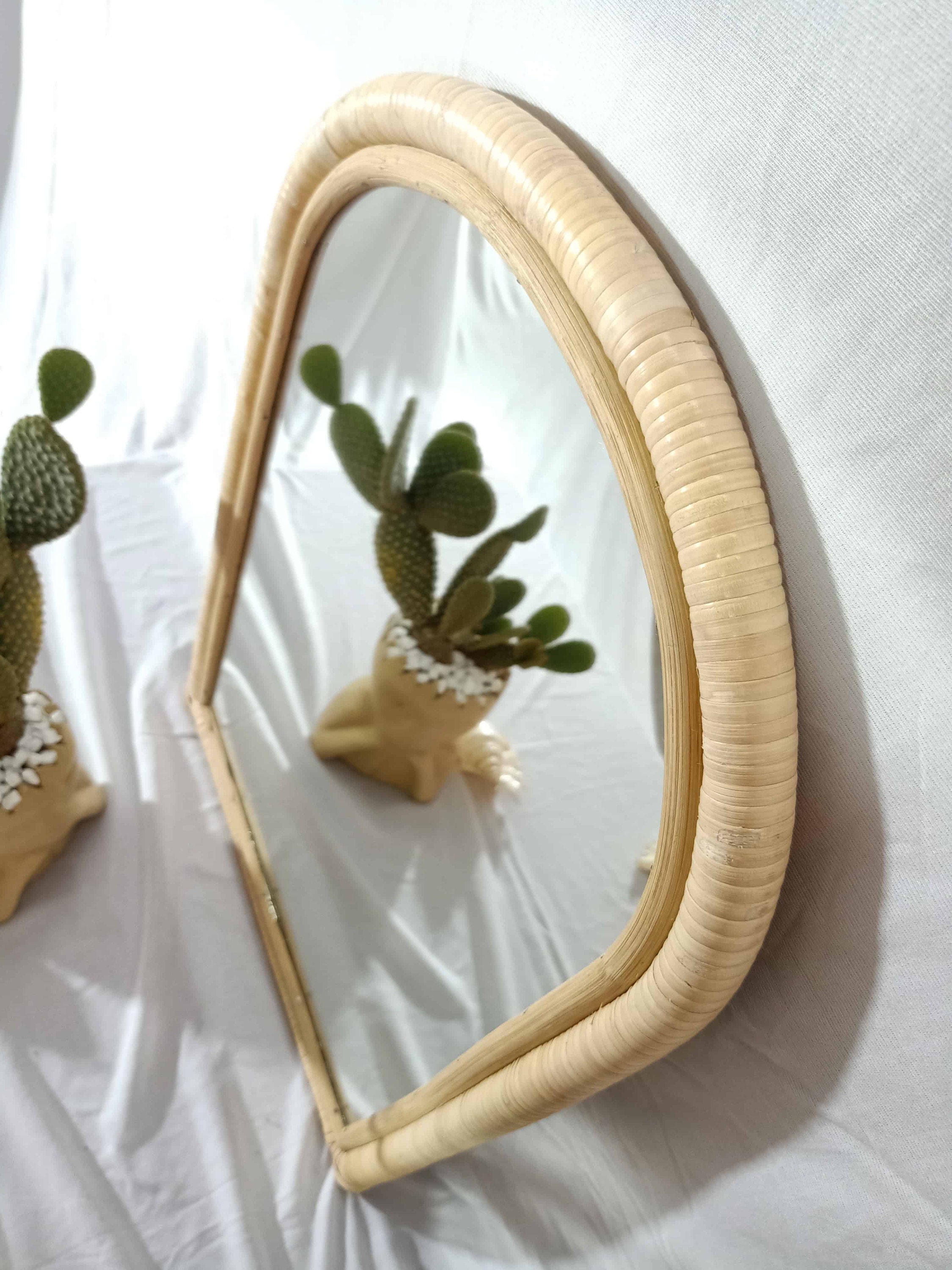 Handmade Rattan Mirror, Rattan Arch Mirror, Cane Mirror, Boho Mirror ...