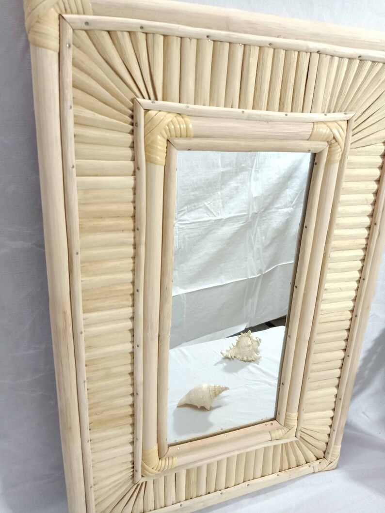 Handmade Rattan Mirror Rattan Rectangle Mirror Cane Mirror - Etsy