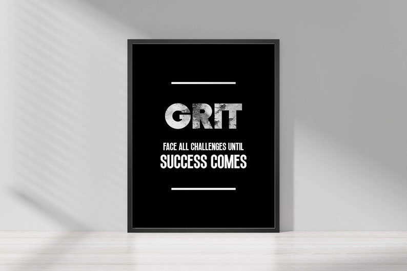 Hustle Focus Grit Set Motivational Poster Inspirational - Etsy